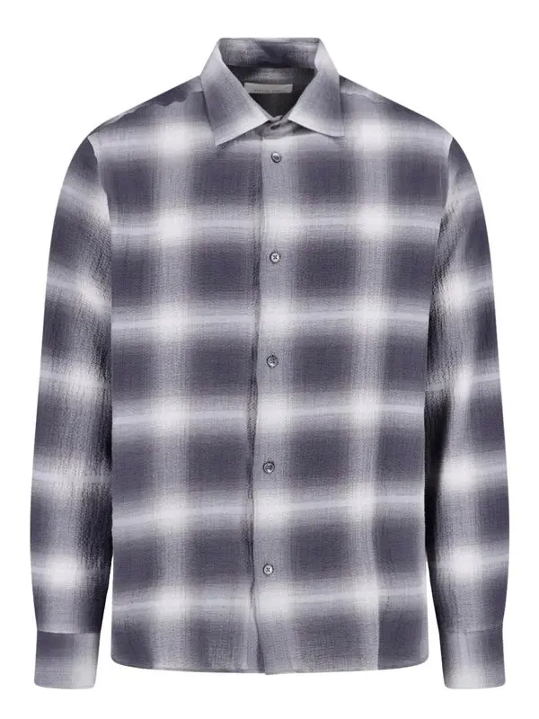 Auralee Checkered Shirt - Gray