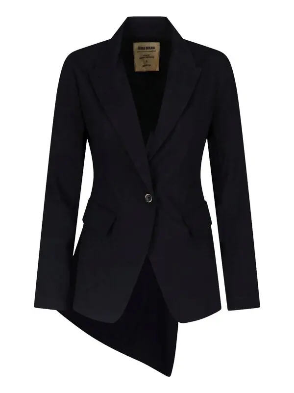UMA WANG Asymmetrical Single-breasted Blazer - Black