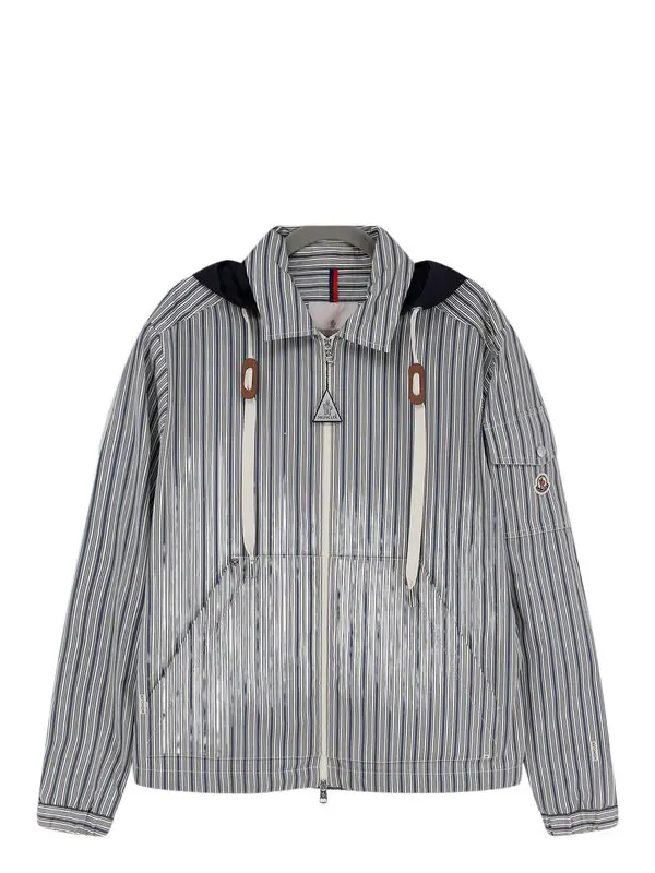 Moncler Havas Striped Cotton Jacket - Blue