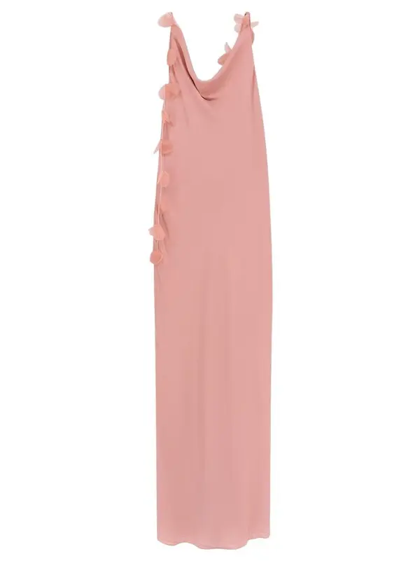 Cult Gaia Nymeria Silk Dress With Organza Flower Detail - Pink
