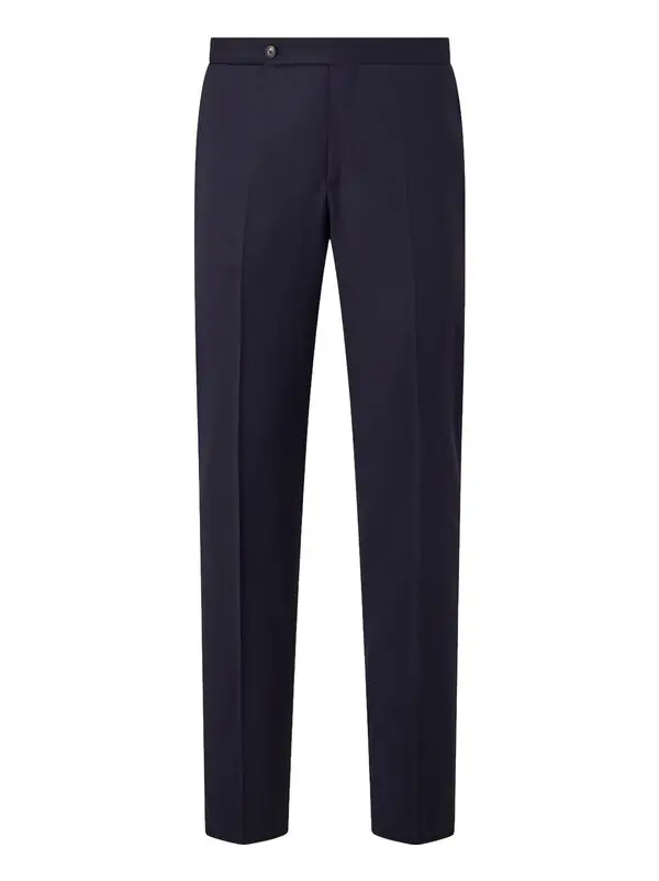 DE PETRILLO Straight-leg Wool-blend Suit Trousers - Blue