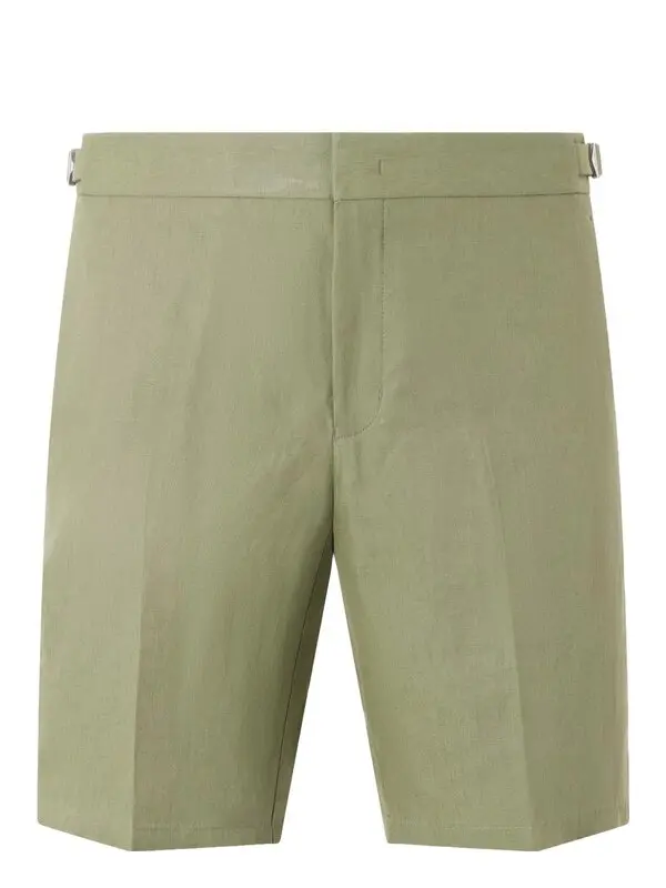 Orlebar Brown Straight-leg Tailored Linen Shorts - Green