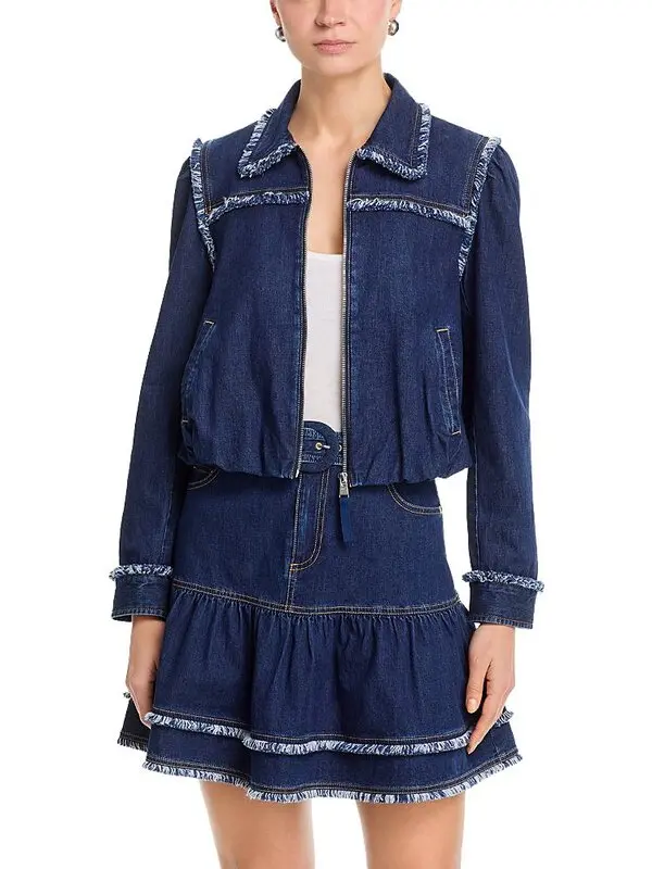 Cinq À Sept Bicolor Fringe Indria Jacket - Twilight