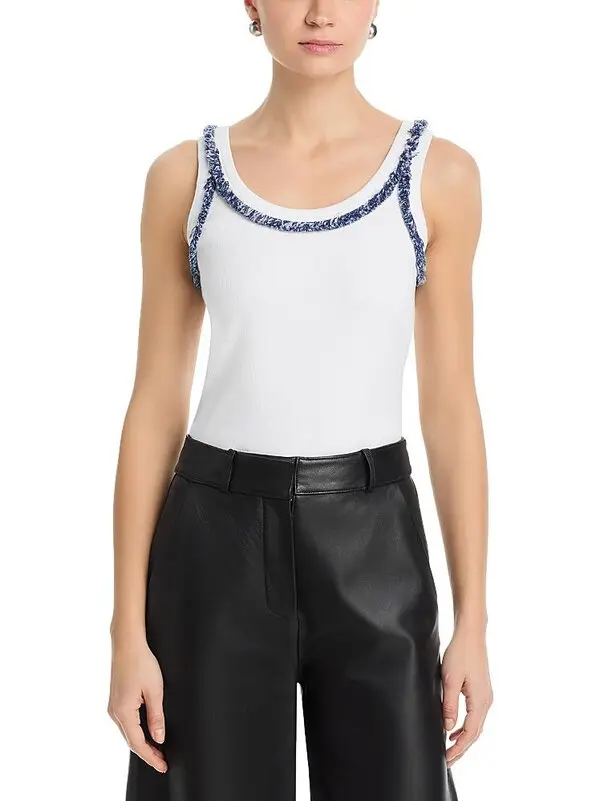 Cinq À Sept Quenta Fringe Tank - White/twilight