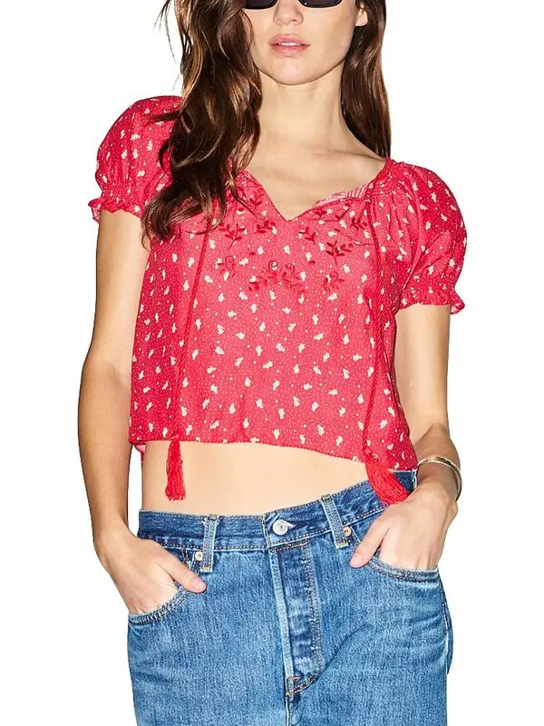 RE/DONE Katie Embroidered Top - Bandana