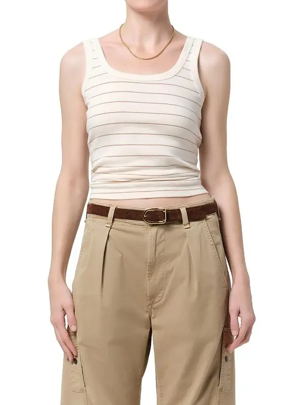 Citizens Of Humanity Faye Tank Top - Golden Pinstripe