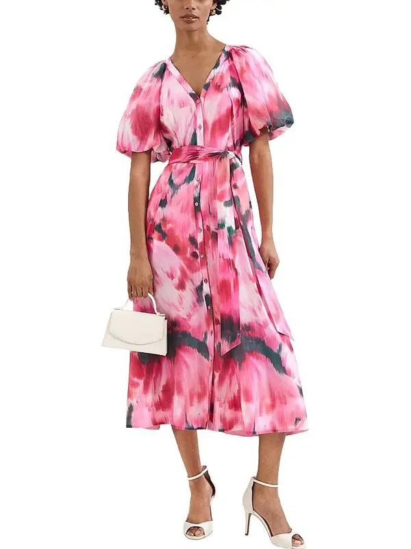 PHASE EIGHT Caterina Floral Midi Dress - Pink
