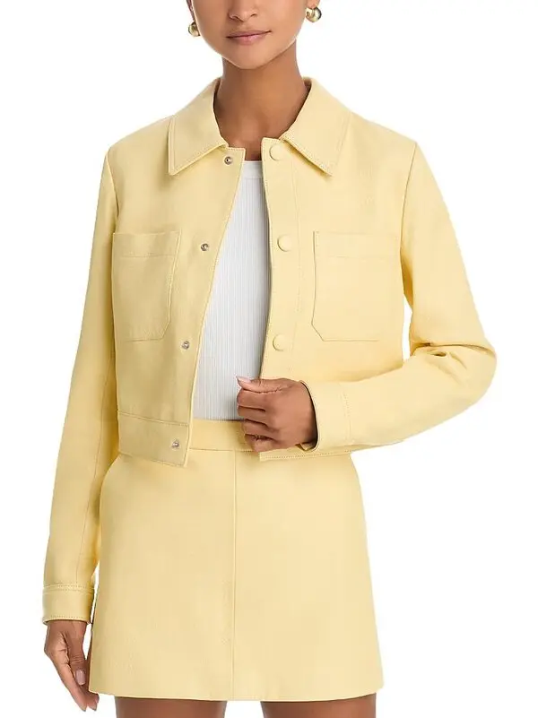 FRAME The Small Leather Jacket - Lemon