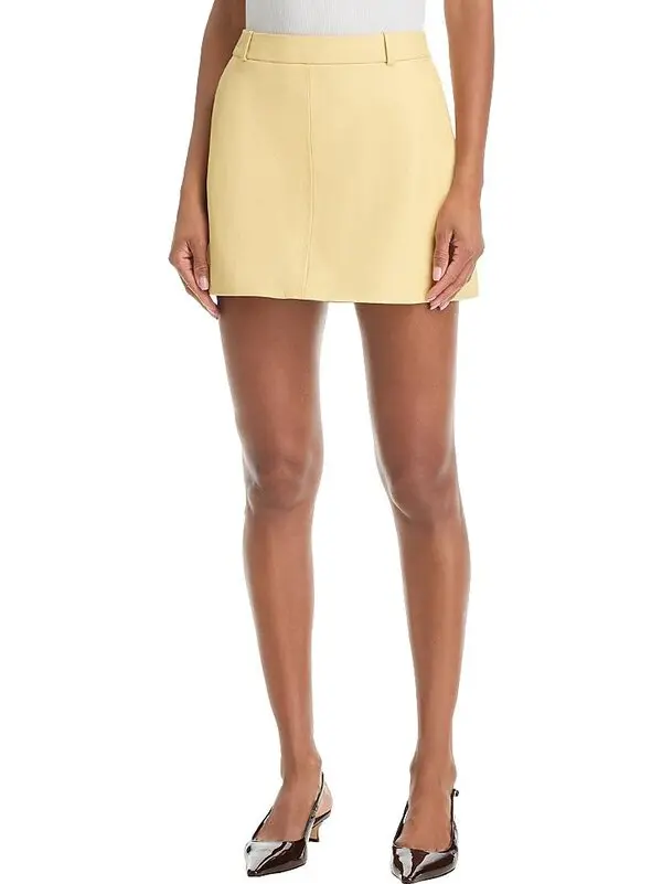 FRAME The Leather Mini Skirt - Lemon