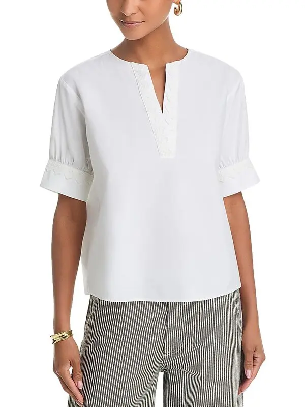 FRAME The Keepsake Popover Top - White