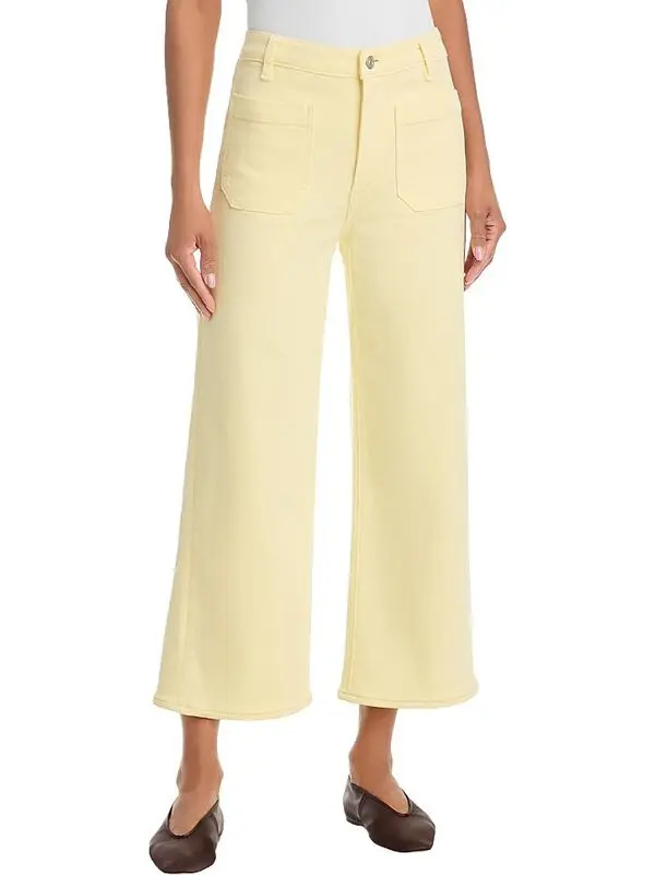 FRAME The Anchor High-rise Wide-leg Ankle Jeans - Lemon