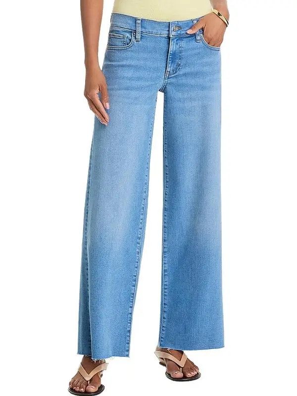 FRAME Le Slim Palazzo Low Rise Frayed Jeans - Honeymoon