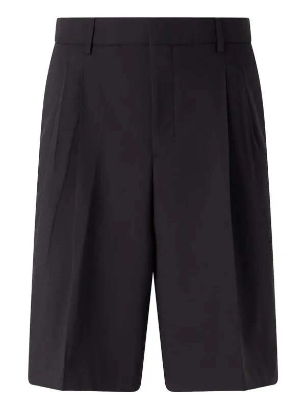 Ami Low-rise Wide-leg Bermuda Shorts - Black