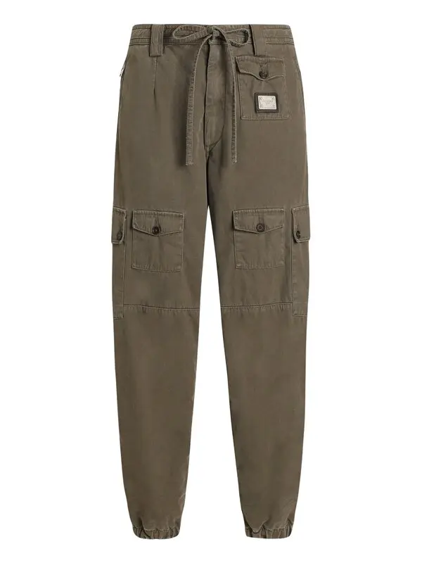 Dolce & Gabbana Resin-coated Gabardine Trousers - Green