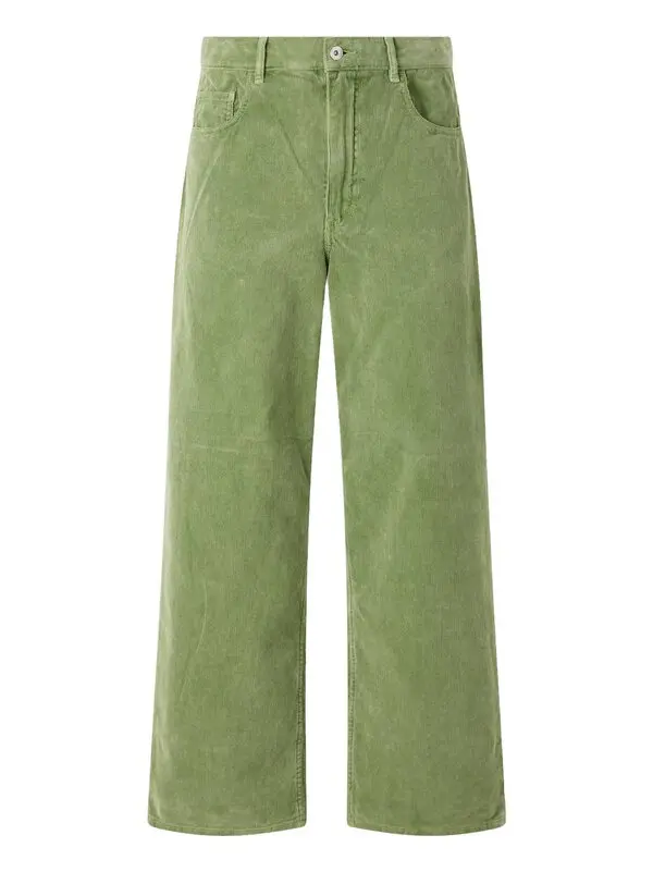 Auralee Wide-leg Corduroy Trousers - Green