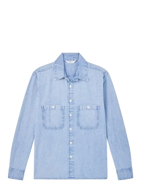 3sixteen Cotton-chambray Shirt - Blue