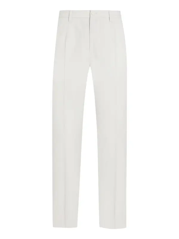 Dolce & Gabbana Wool Poplin Trousers - Beige