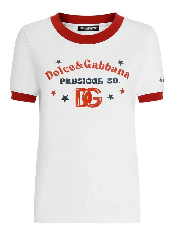 Dolce & Gabbana Printed Jersey T-shirt - White