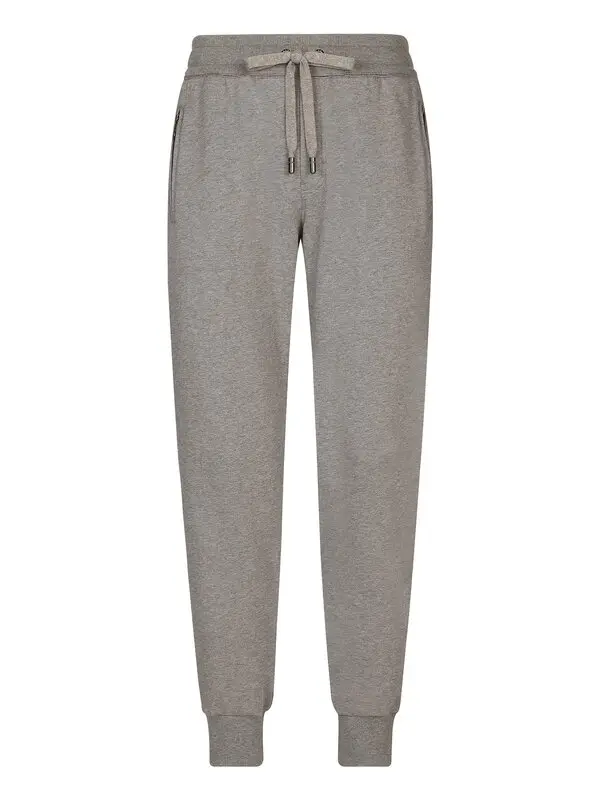 Dolce & Gabbana Jersey Jogging Pants With Branded Tag - Grey