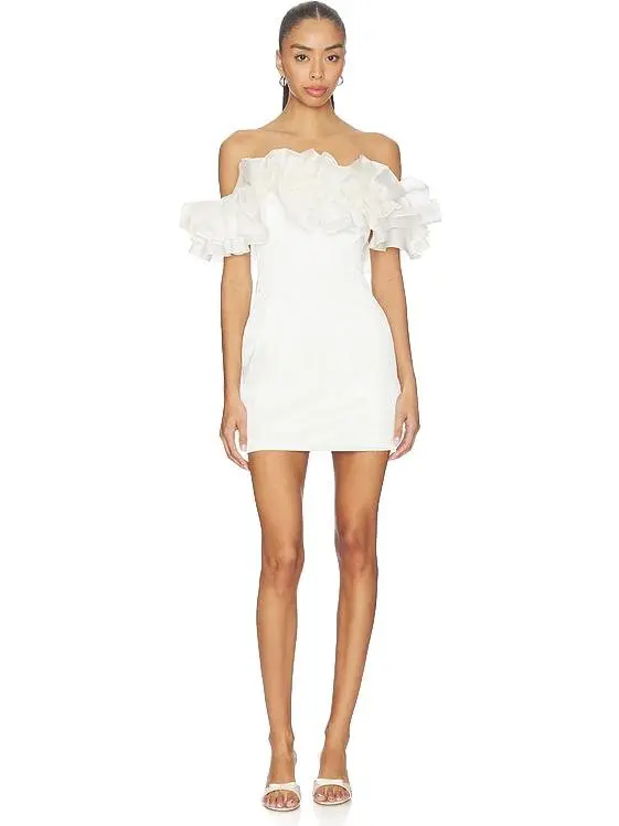 SUSANNA CHOW Sasha Ruffle Dress - White