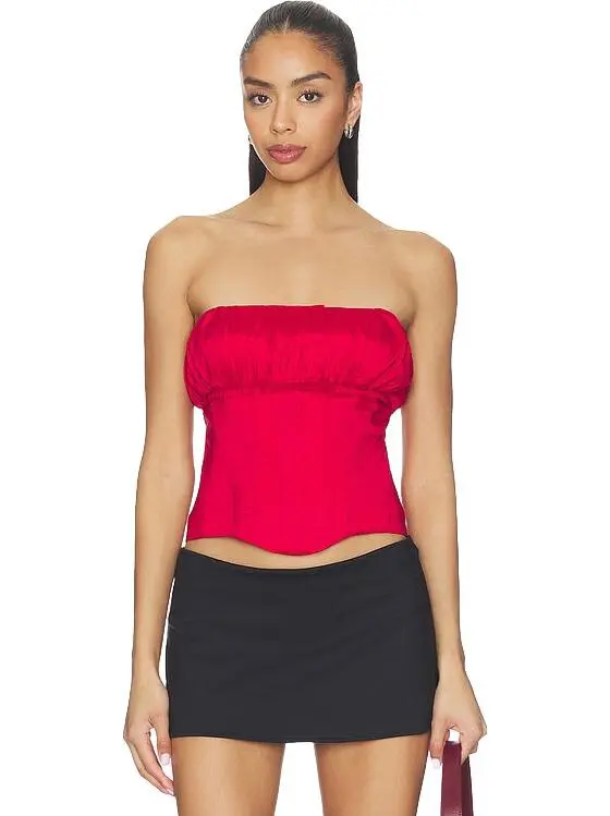 Lpa Audrey Corset Top - Dark Red