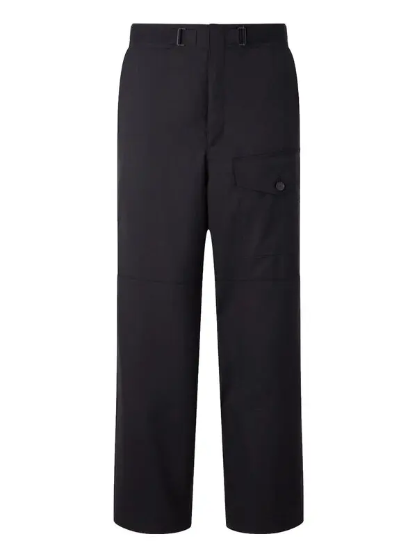 Auralee Wool Herringbone Cargo Trousers - Black