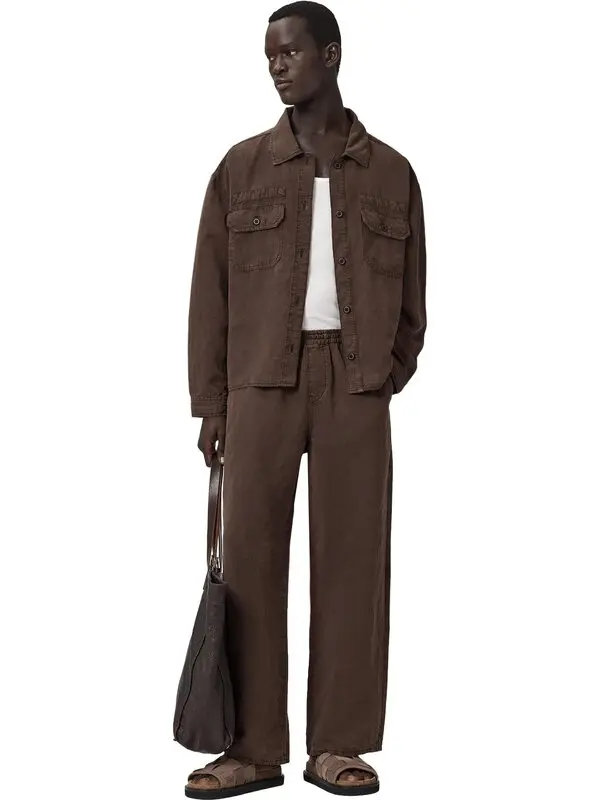 ALLSAINTS Korten Linen-blend Pants - Brown