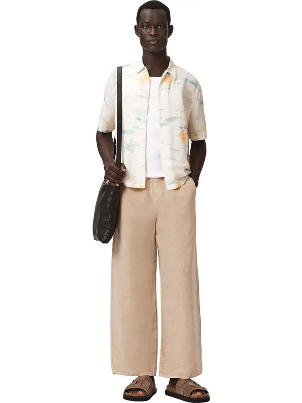 ALLSAINTS Korten Linen-blend Pants - Brown