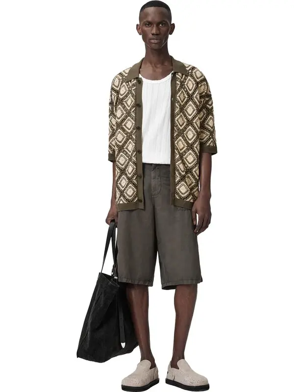 ALLSAINTS Morena Short Sleeve Cardigan - Green