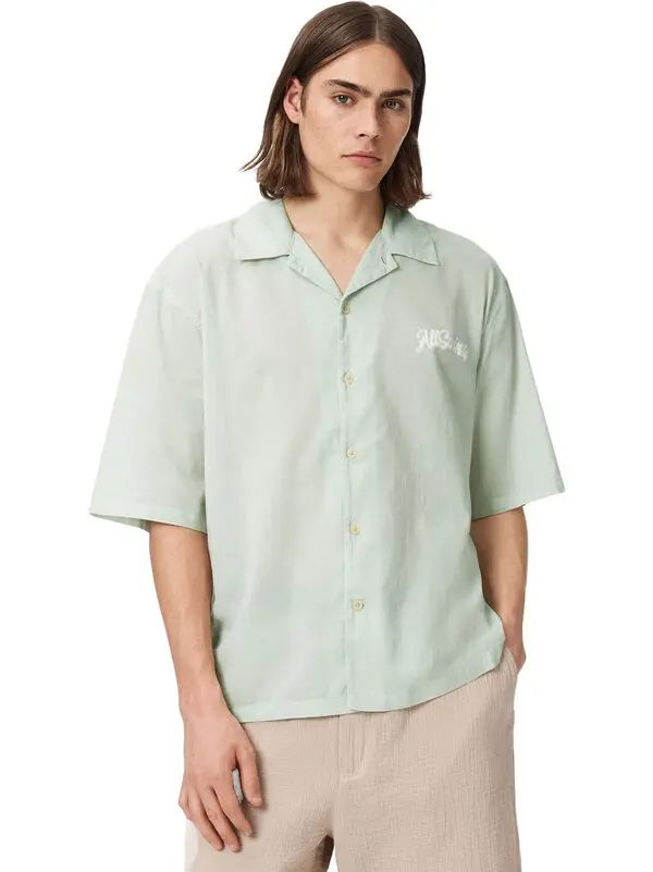 ALLSAINTS Odyssey Oversized Short Sleeve Shirt - Powdered Green