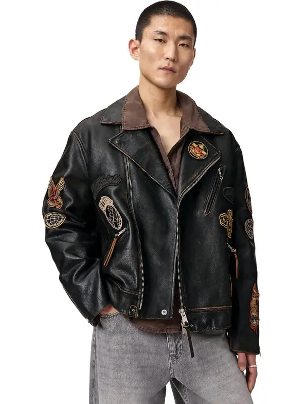 ALLSAINTS Hays Leather Biker Jacket - Black