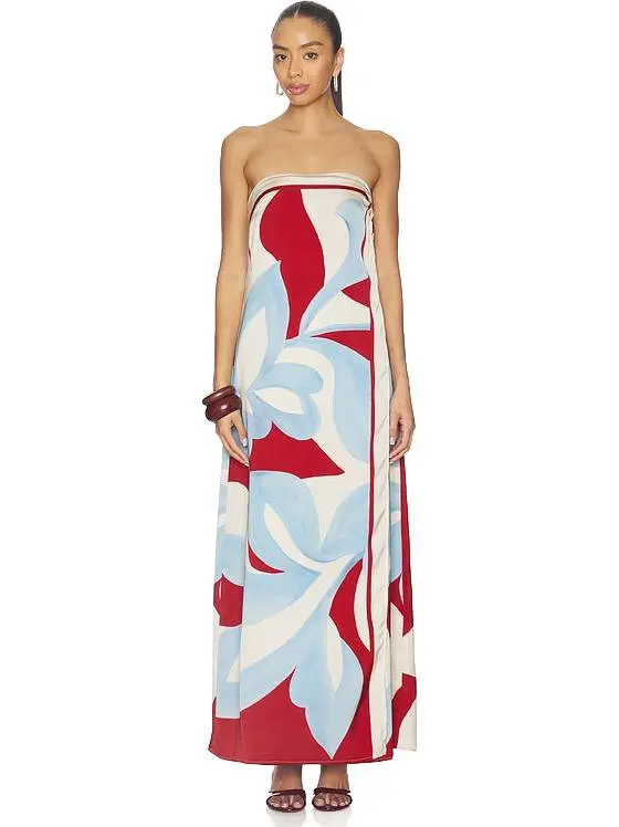 SEVEN WONDERS Amoree Strapless Maxi Dress - Amoree Red
