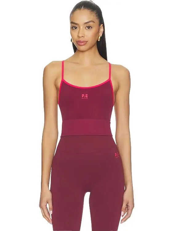 P.E Nation Release Seamless Tank Top - Cabernet & Strawberry Red