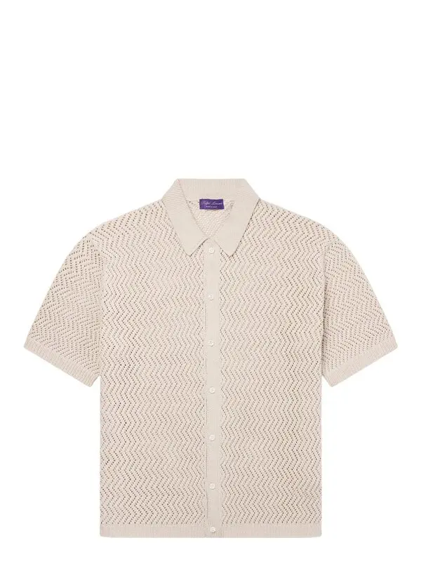 Ralph Lauren Purple Label Knitted Cotton Shirt - Neutrals