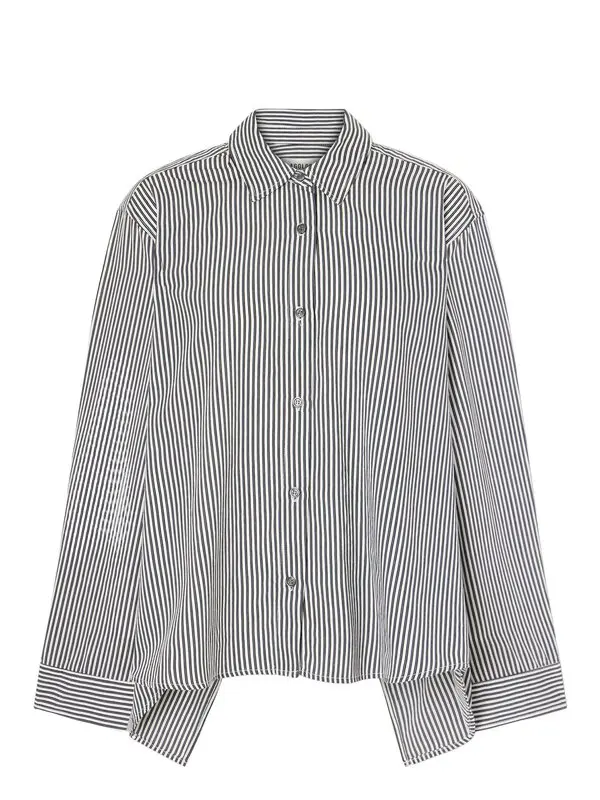 AGOLDE Theo Striped Poplin Shirt - Black
