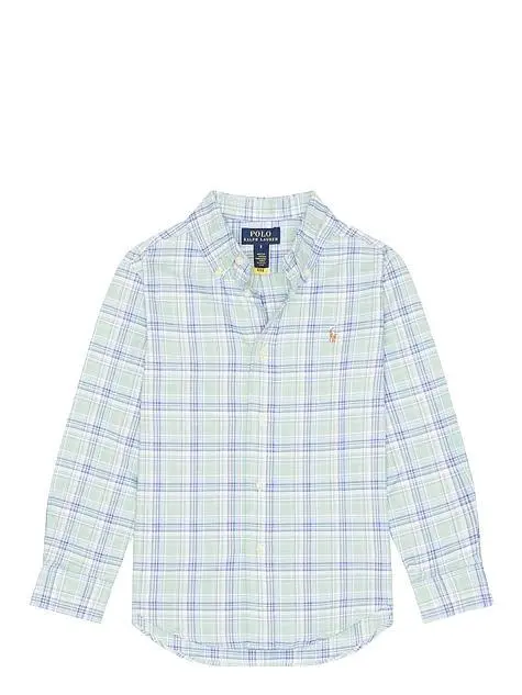 Polo Ralph Lauren Long Sleeve Performance Oxford Sport Shirt - Green Blue Multi