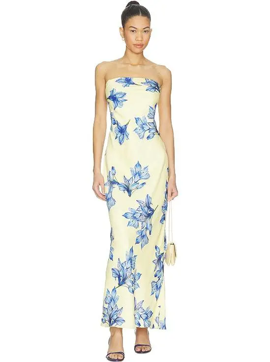 Rococo Sand Strapless Maxi Dress - Yellow