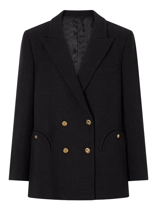 BLAZÉ MILANO Missy Everynight Cotton-blend Tweed Blazer - Black