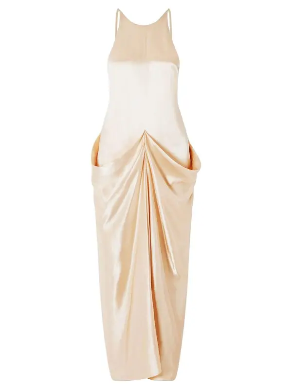 Khaite Kent Open-back Draped Maxi Dress - Pastel Pink