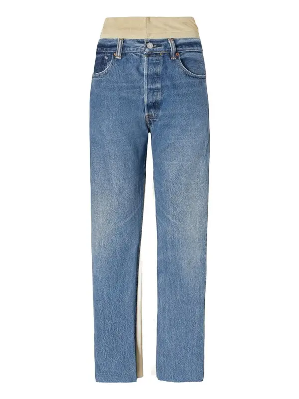 B Sides Double Waistband Rework Wide-leg Jeans - Blue