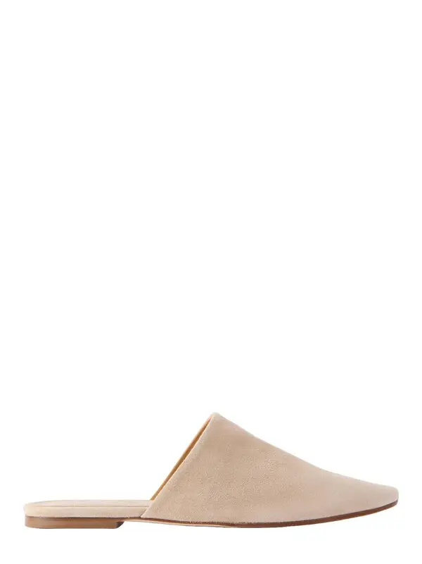 AeydĒ Rega Suede Slides - Neutrals