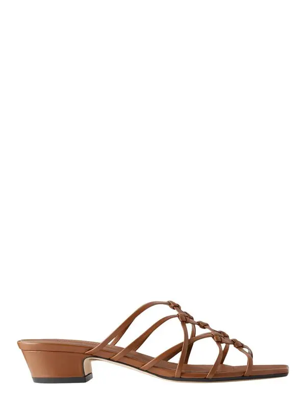 AeydĒ Tahla Woven Leather Sandals - Brown