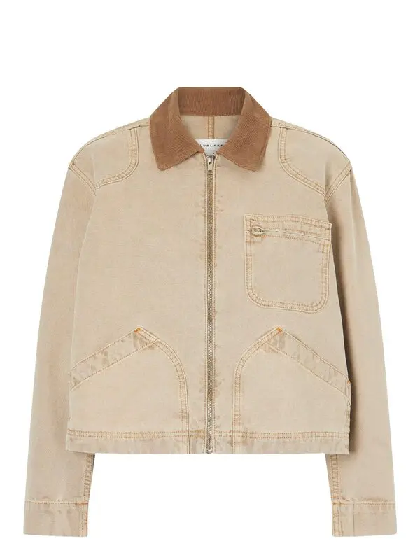 SLVRLAKE Harley Corduroy-trimmed Cotton-canvas Jacket - Neutrals