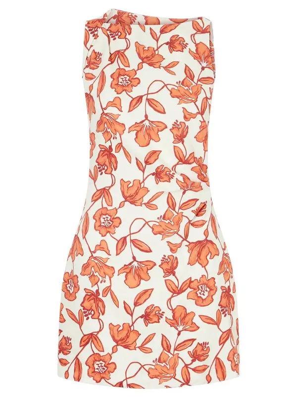 SIR. Chloe Floral-print Linen-blend Mini Dress - Orange