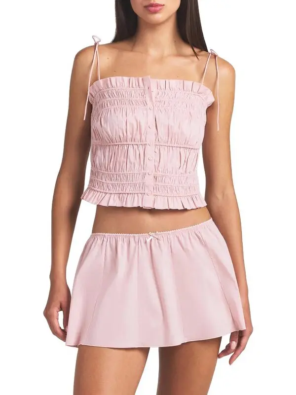SKIMS Poplin Apparel Ruffle Camisole - Dusty Pink