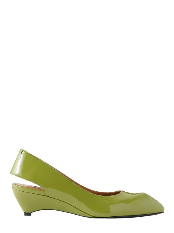 JIL SANDER Slingback Leather Pumps - Green