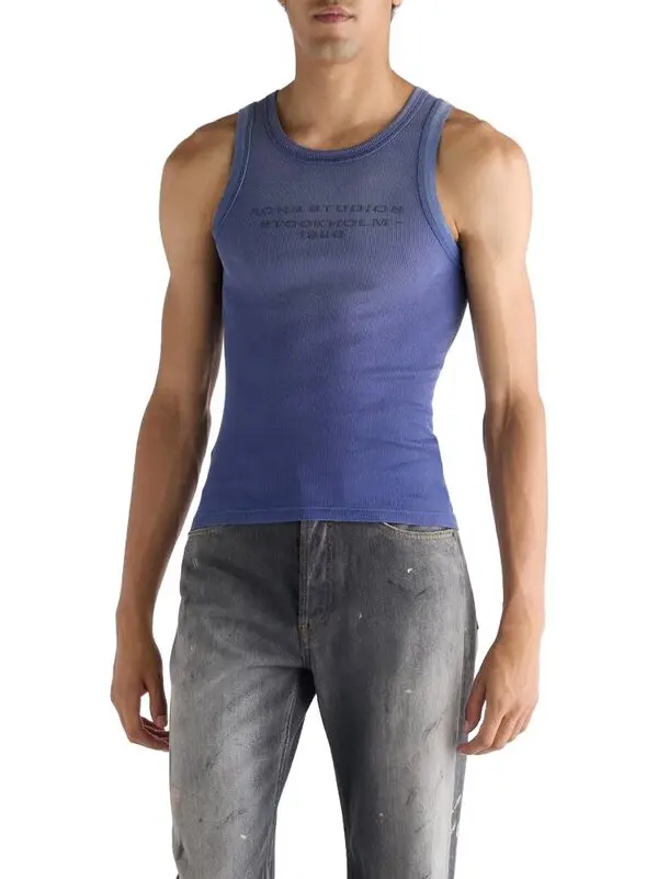 Acne Studios Eitch U Sunkissed Rib Tank Top - Navy