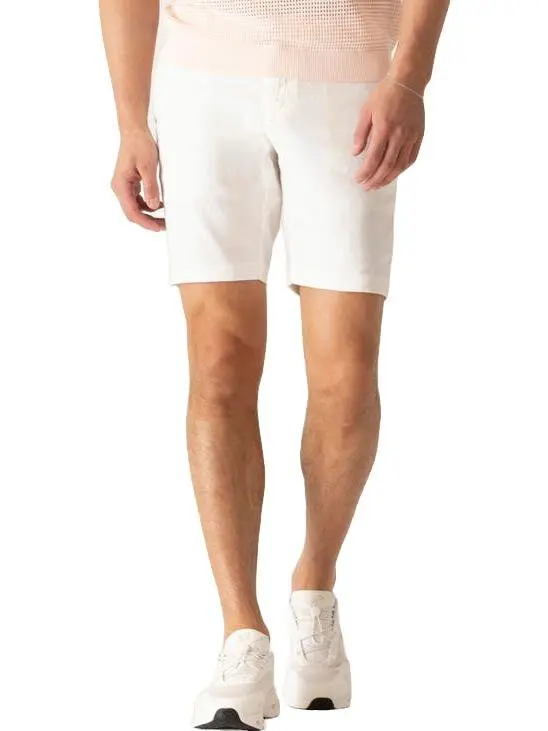 DEKE Oasis 8.5-inch Linen Blend Bermuda Shorts - White