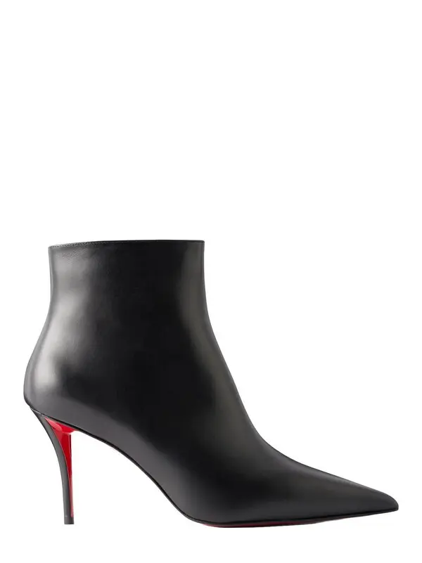 CHRISTIAN LOUBOUTIN Miss Z 80 Leather Ankle Boots - Black