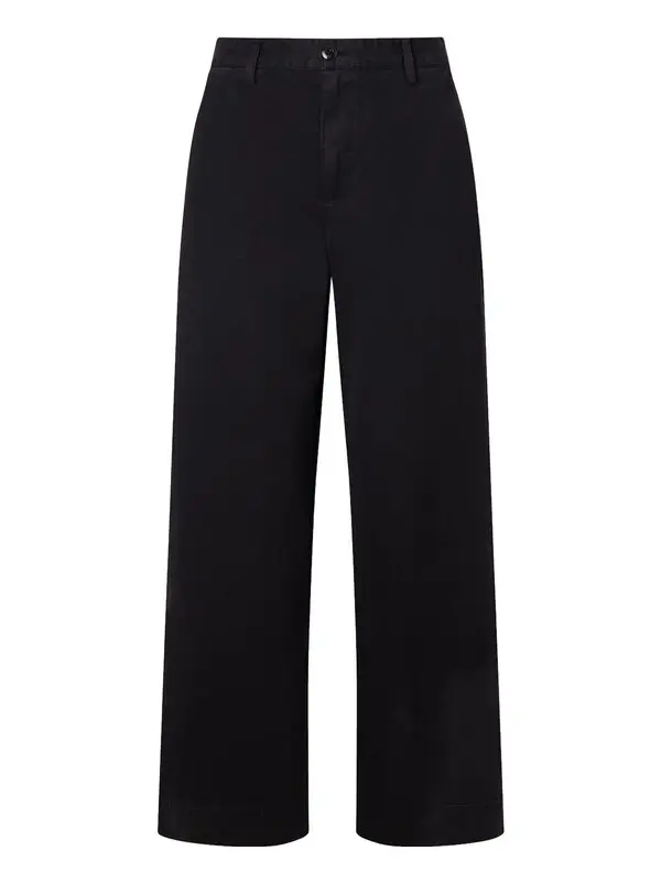 Eterne Benson Cotton-gabardine Straight-leg Pants - Black
